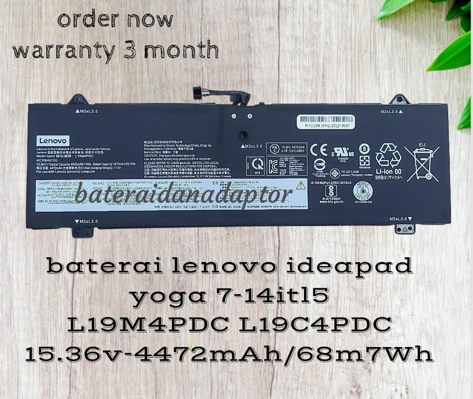 Baterai Lenovo Ideapad Yoga 7-14ITL5 L19C4PDC L19M4PDC Original ...